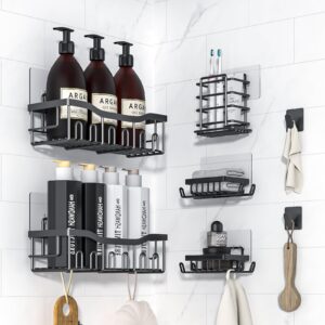 vertdens 7 pack shower caddy shelf organizer rack，adhesive shower caddy， adhesive shower caddy organizer shelves rack, shower shelves， applicable to for home décor and bathroom storage