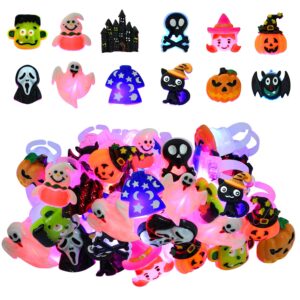 lomimos halloween 3d light up rings, resin ring toys goodie bag fillers glow in the dark accessory for kids treat bags gifts party favors supplies(12pcs)