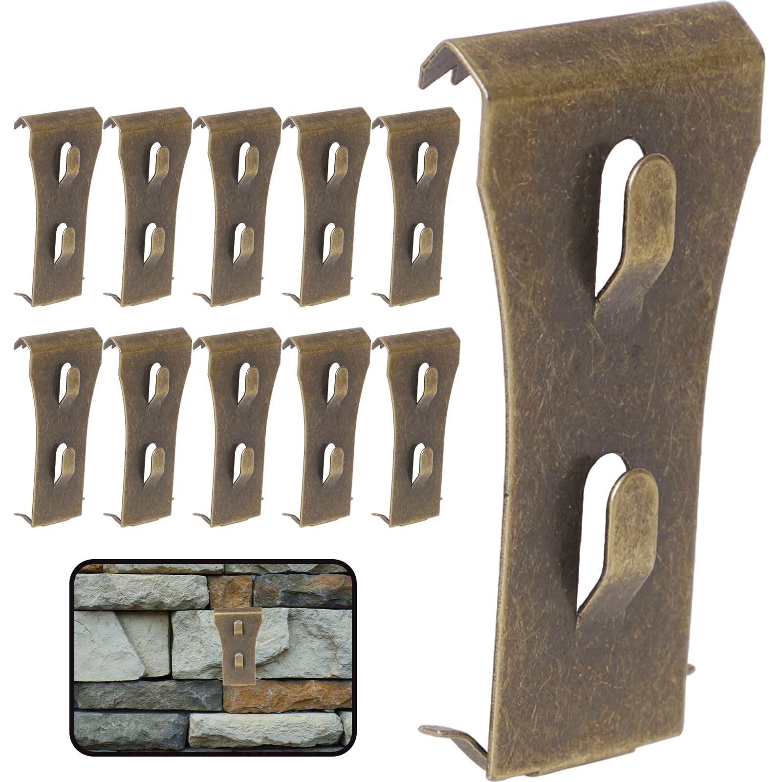 10pcs Brick Wall Hanger Clips - Heavy Duty Siding Hooks for Hanging Outdoor Pictures & Home Decor (No Drilling Required)