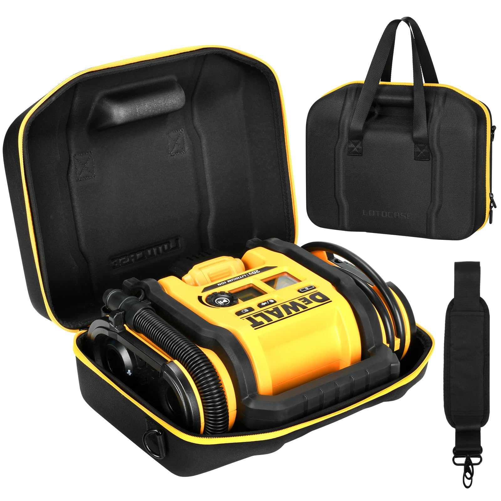 Air Compressor Hard Case for DEWALT 20V MAX Tire Inflator DCC020IB, Air Pump Storage Carrying Bag for DEWALT DCC020IB Tools - Included Neck Strap (Only Case)