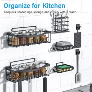 Vertdens 7 Pack Shower Caddy Shelf Organizer Rack，Adhesive Shower Caddy， Adhesive Shower Caddy Organizer Shelves Rack, Shower Shelves， Applicable to for Home Décor and Bathroom Storage