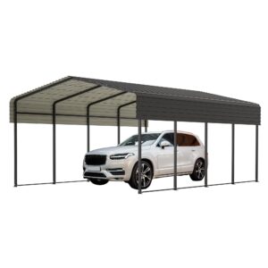 lzbeitem car port, 13x20 ft metal carport, heavy duty carport canopy, metal garage car tent, outdoor car shelter shade with galvanized steel roof, frame, for car, truck, pickup, suv, tractor, and boat