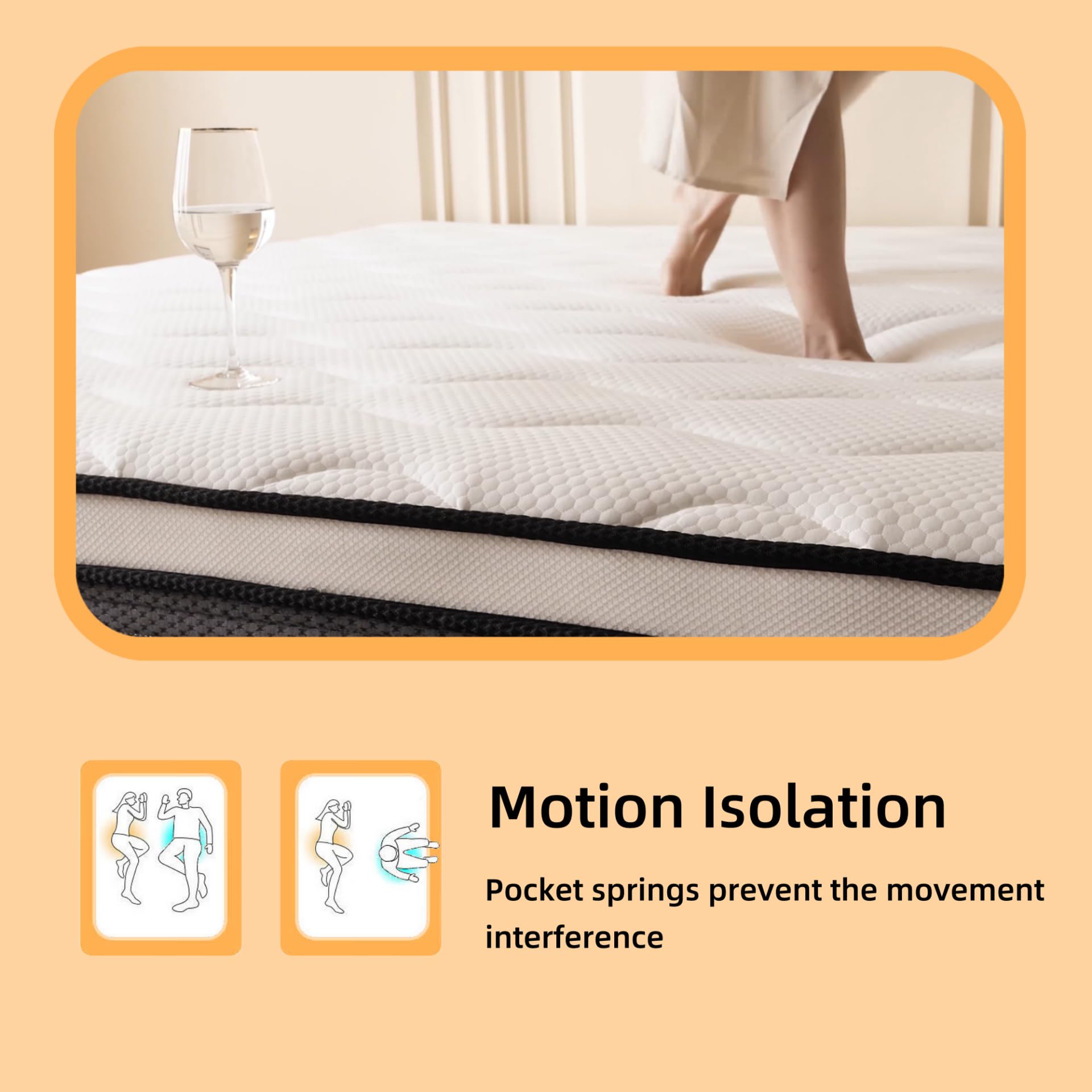 Review King Mattress, 10 Inch King Size Mattress in a Box,Memory Foam Hybrid Mattress,with Individual Pocket Spring for Motion Isolation & Silent Sleep, Pressure Relief,Plush Firmness.