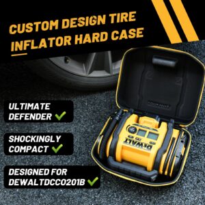 Air Compressor Hard Case for DEWALT 20V MAX Tire Inflator DCC020IB, Air Pump Storage Carrying Bag for DEWALT DCC020IB Tools - Included Neck Strap (Only Case)