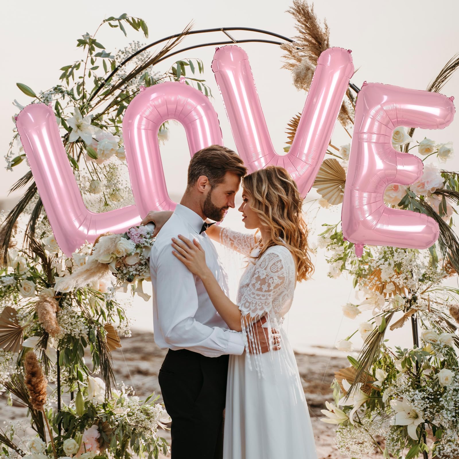 40 Inch Pink Letter Balloons, Large E Letter Balloons Foil Helium Balloons, Mylar Big Single Alphabet E Balloons, Pink Balloon Letters for Birthday Party Decorations Wedding Bride Anniversary Supplies