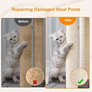 SIsal Rope for Cat Scratcher 1/4" 164 Foot White Natural Sisal Rope for Repairing Cat Scratching Post