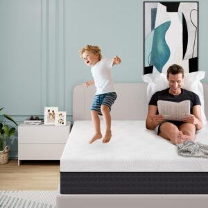 joyride sleep cal king size mattress, 8 inch gel memory foam mattress in a box, flippable cal king mattress with two firmness preference, pain relieving, motion isolation