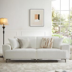 freehomae 80" sofa couch,small modern loveseat,love seat with 2 seater,lamb wool loveseat sofa,small couch for living room,bedroom,office and small space（white）