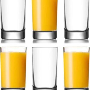 BOHEM'S Small Juice Glasses, Mini Clear Glass Cups Tumblers, Drinking Glassware for Orange Juice, Water, Milk, Coffee, Perfect for Tasting and Small Portions, Set of 6 (5 oz)