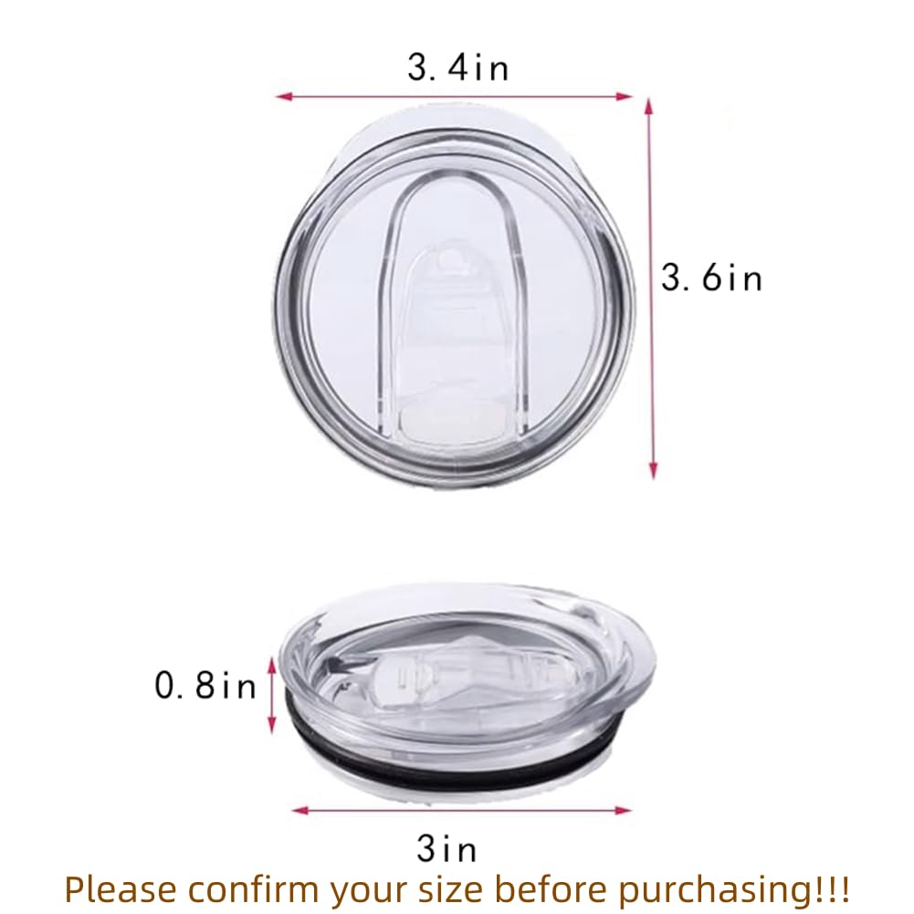 EYAKEG 20oz Tumbler Replacement Lids 1 Pack,3in Cup Mouth Compatible with YETI Rambler and More Tumbler Cups，Spill Proof Splash Resistant Silicone Sliding Covers., transparent