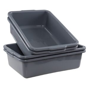 esdiplot 32 l large bus tubs, plastic commercial utility bus box, gray, 4-pack