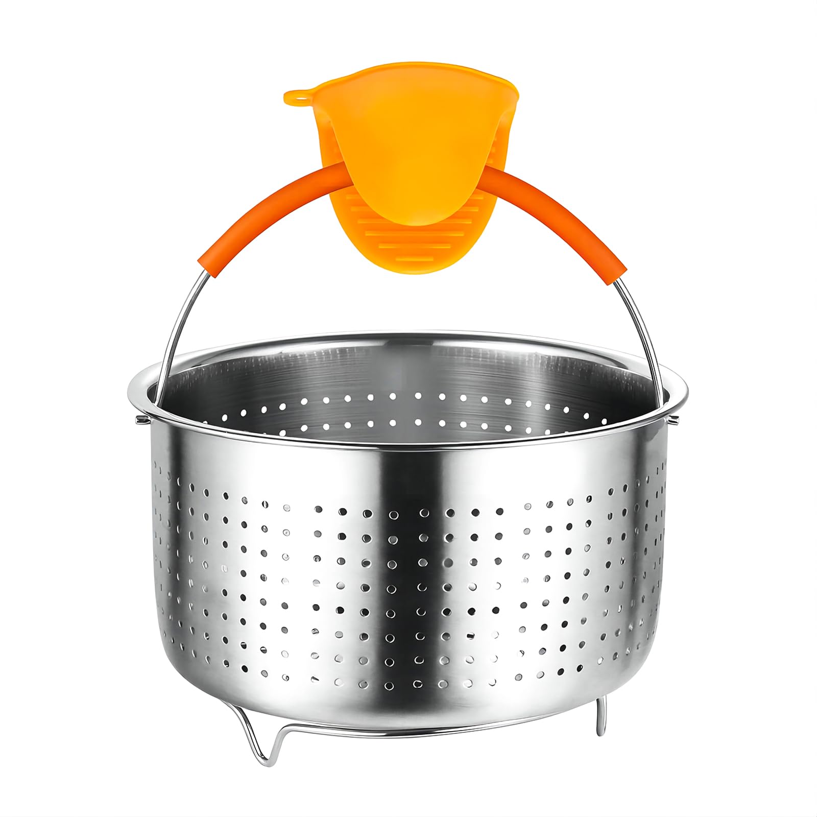 GREATLINK Food Steamer for Cooking, Vegetable Steamer Basket for Instant Pot Accessories 3 Qt, Stainless Steel Steamer Basket for Pot, Veggie, Fish, Seafood, Egg, Pasta, Dumpling Steamer with Handle (3 Qt - Steamer Basket)