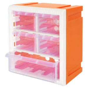 plastic drawer storage boxes with 5 drawers,orange