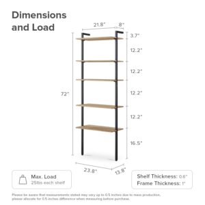 mopio Norwin 5-Tier Ladder Shelf, 3-Tier Ladder Shelf Cabinet & Ladder Desk Cabinet (Set of 3), Wall Book Shelves, Farmhouse Industrial Bookcases, Standing Shelf, Desk Shelf, Living Room, Bedroom