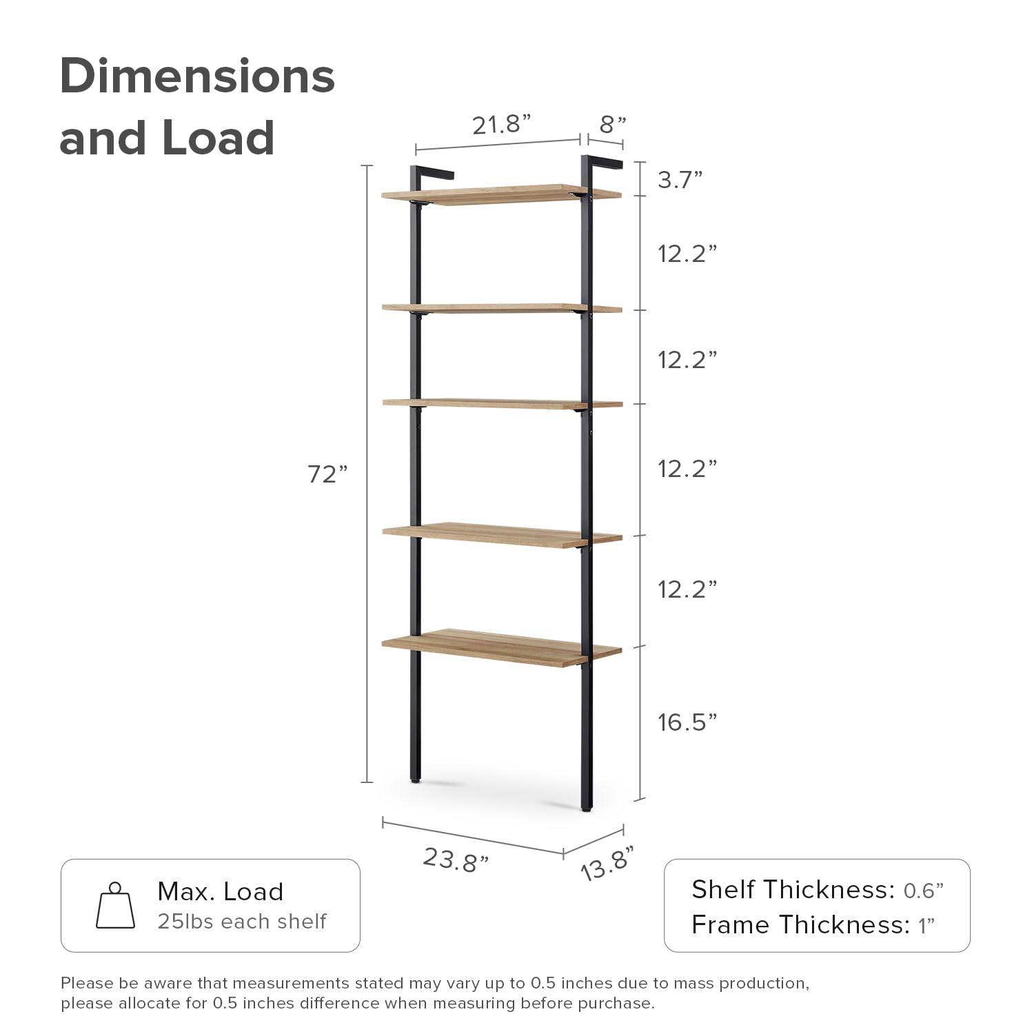 mopio Norwin 5-Tier Ladder Shelf, 3-Tier Ladder Shelf Cabinet & Ladder Desk Cabinet (Set of 3), Wall Book Shelves, Farmhouse Industrial Bookcases, Standing Shelf, Desk Shelf, Living Room, Bedroom