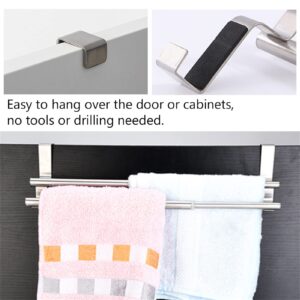 Adjustable Layer Towel Bar, Over The Door Towel Rail, Stainless Steel Telescopic Towel Holder Rack Hanger Organizer with Easy Installation for Bathroom Kitchen