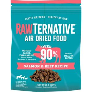 grandma mae's country naturals rawternative air dried dog food. (5lb salmon & beef)