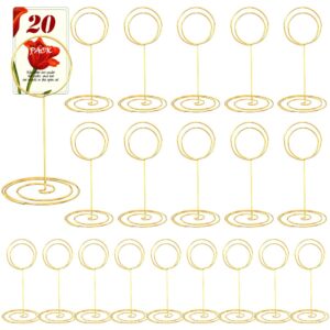 gaohui 20 pack table number holders - 3.35 inch picture holder - table number stands for photo memo wedding party birthday restaurant graduation card stand - food labels for party buffet(gold, 3.35")