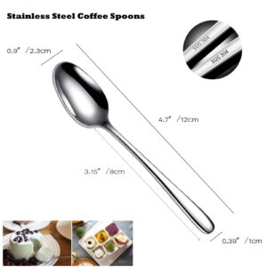 ZDFQly 4.7" Coffee Spoon Set, 6-Piece Espresso Spoons 304 Stainless Steel Mini Spoons for Dessert Appetizer, Mirror Polished, Dishwasher Safe