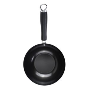 goodcook everyday nonstick wok, 8-inch, black, carbon steel small wok, high wall construction, flat base, ergonomic flame guard handle, non-stick wok pan for stir fry and sautéing