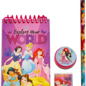 Disney Princess School Supplies Set - Disney Princess Stationery Bundle Includes Disney Princess Molded Pencil Case, Pencils, Stickers, More | Disney Princess School Supplies