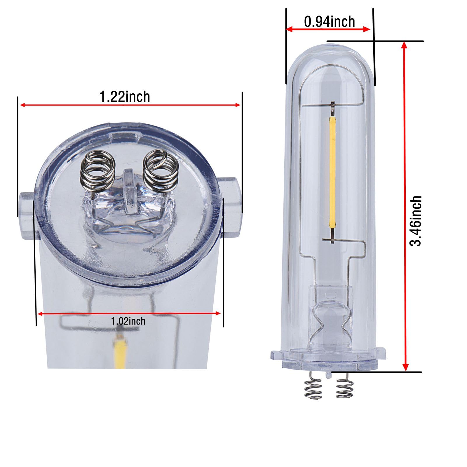 YONGJIA Solar Light Bulb, Solar Light Replacement Bulb, LED Filament Garden Light Replacement Bulb, Warm White