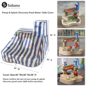 Sobana Kids Water Table Cover for Step 2 Pump & Splash Discovery Pond Water Table,Waterproof Dust Proof Anti-UV Outdoor Kids Water Sensory Table Pool Cover(Cover only,Blue)