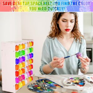 RUIYELE 2Pcs 49 Holes Paint Storage Organizer Rank Stand Wall Mounted Craft Paint Organizer Holder for Art Supplies Painting