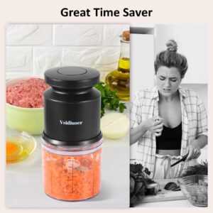 Mini Food Processor 600ML, Meat Grinder 400W, Small Food Processor Mini with 4 Stainless Blades, Electric Food Chopper Suitable for Meat, Vegetables, Fruits, Nuts