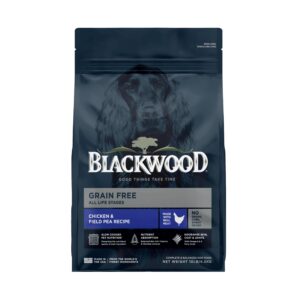 blackwood grain free dry dog food, chicken & field pea recipe, 10 pound bag for all life stages, slow cooked with vitamins & minerals for a balanced diet