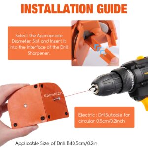 Drill Bit Sharpener, Drill Bit Sharpener for All Bits(5/64''- 5/8''), Multipurpose Drill Bits Grinding Sharpener, Portable Drill Grinder Grinding Tool, Powered by Electric Drills