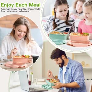 Mfacoy 3 Pack Bento Boxes for Adults/Kids, 1100 ML Bento Lunch Box With Spoon & Fork, Lunch Box Containers, Bento Box for Dining Out, Work, Picnic, BPA-Free, Microwave & Dishwasher Safe