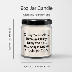 X-Ray Tech Gifts for Women | X-Ray Technician Vanilla Candle | Funny X-Ray Tech Gift | Sassy X Ray Tech Gift | Gifts for X-Ray Tech Mom | Mother's Day Unique Gifts