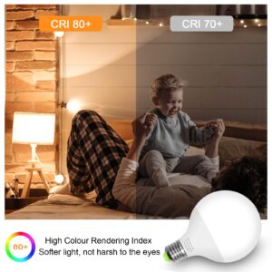 LFLAMPON Led Light Bulb, G95 Globe Bulb,12W(150W Equivalent) Led Bulbs Warm White 3000K Large Globe Light Bulbs, Non-Dimmable, E26 Base, 1500 Lumen, Perfect for Indoor Living Room LED Bulbs, 1-Pack