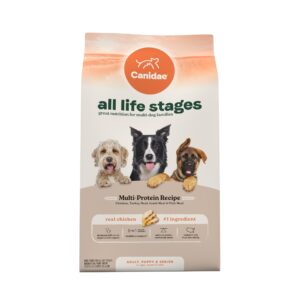 canidae all life stages multi-protein recipe with chicken, turkey, lamb, and fish – high protein premium dry dog food for all ages, breeds, and sizes– 40 lbs.