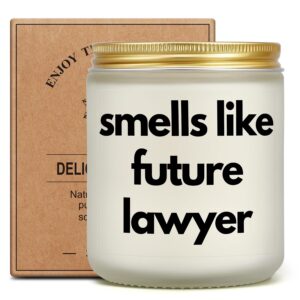 gifts for law students, law school essentials, law school graduation gifts, funny future lawyer gifts, lawyer gifts for women men, bar exam gifts, lavender scented candle