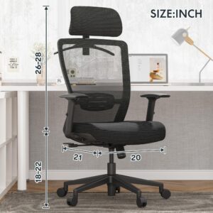 FLEXISPOT Comfy Office Chair, 300LBS Heavy Duty Computer Chair, Big and Tall Office Chair, Home Office Desk Chairs with Wide Thick Seat Cushion Adjustable Ergo Back Support Clothes Hanger OC3-N Black