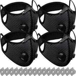 threlaco 4 pcs dust mask breathable reusable respirator mask with filters adjustable anti dust face cover with 16 activated carbon filters concrete dust mask for woodworking construction