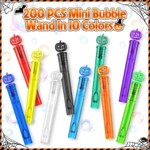 SpringFlower 200 PCS Halloween Mini Bubble Wands, Halloween Party Favor for Kids Trick Or Treating, Halloween Goodie Bag Fillers, School Classroom Rewards, Halloween Toys Gifts for Kids