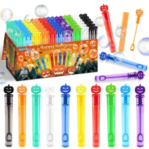 aurotops 200pcs halloween mini bubble wands, halloween party favors for kids, halloween-themed bubble wands for trick or treat, goodie bags, halloween toys gifts for kids adults (200pcs, 10 colors)