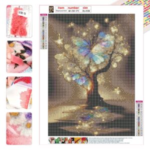 AIBOERL Diamond Art Kits for Adults,Glitter Tree 5D Diamond Painting Kits for Adults,Diamond Painting Diamond Art with Full Drill Diamond Dots DIY Gem Crafts Kits for Home Decor Gift-12x16in