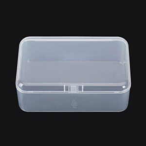 12 Pack Rectangular Clear Plastic Organizer Storage Box Containers with Lid for Beads and More (3.54 x 2.36 x 1.38 Inch)