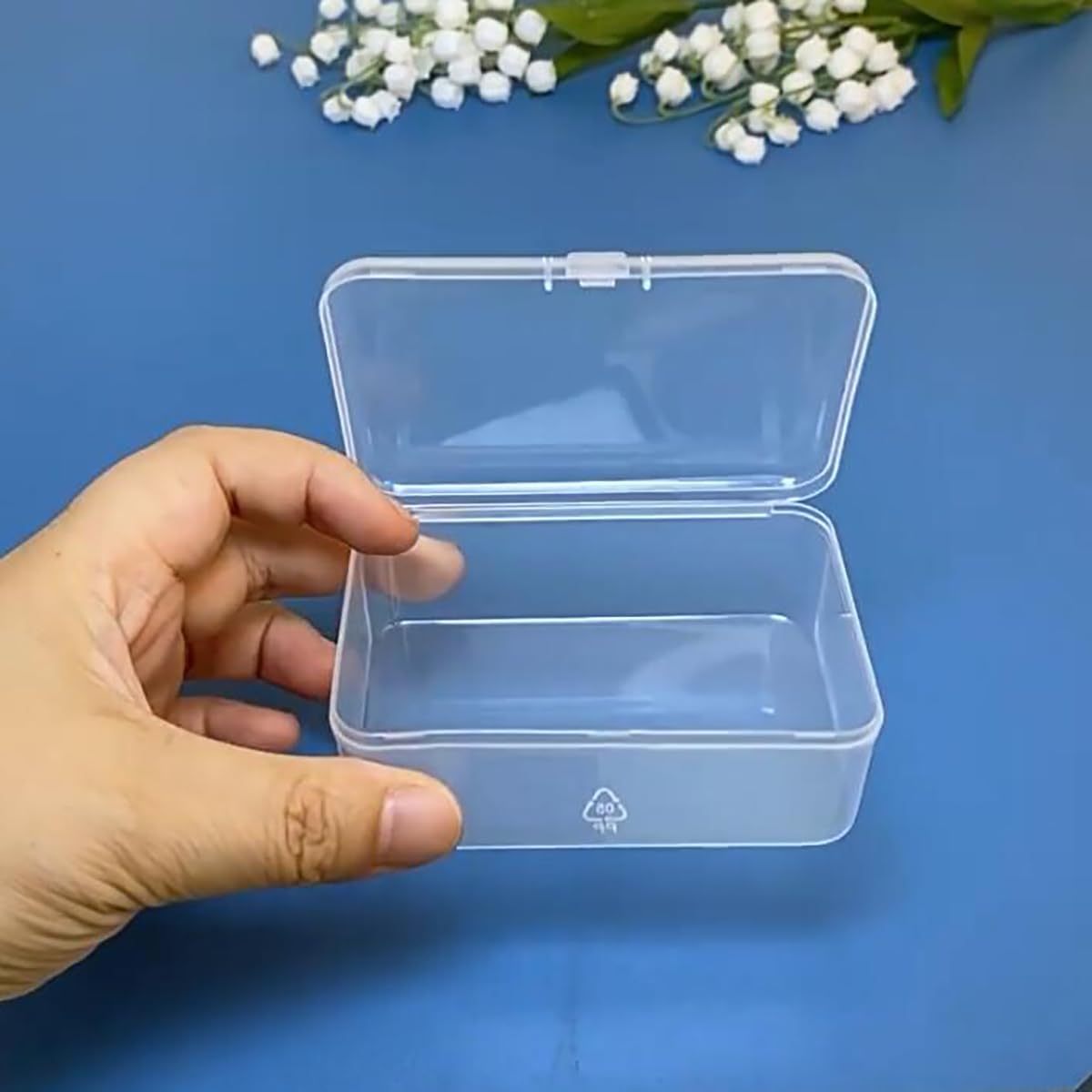 12 Pack Rectangular Clear Plastic Organizer Storage Box Containers with Lid for Beads and More (3.54 x 2.36 x 1.38 Inch)