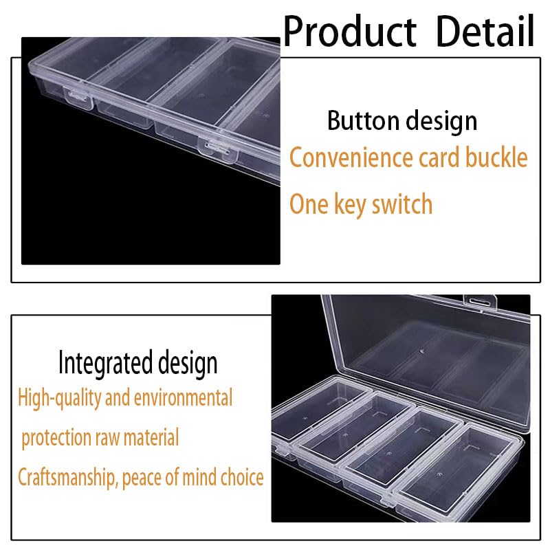 10 Pack Rectangular Plastic Storage Containers Box，Bead Organizers Box and Organizer Transparent Boxes with Hinged Lid for Storage of Small Items, Jewelry, Diamonds, DIY Art Craft Accessory