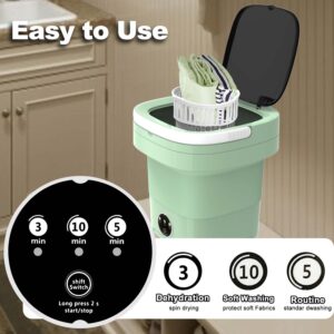 Portable Washing Machine, 11L Large Capacity Collapsible Mini Washing Machine, Foldable Washer and Dryer with Spin for Travel, Socks, Baby Clothes