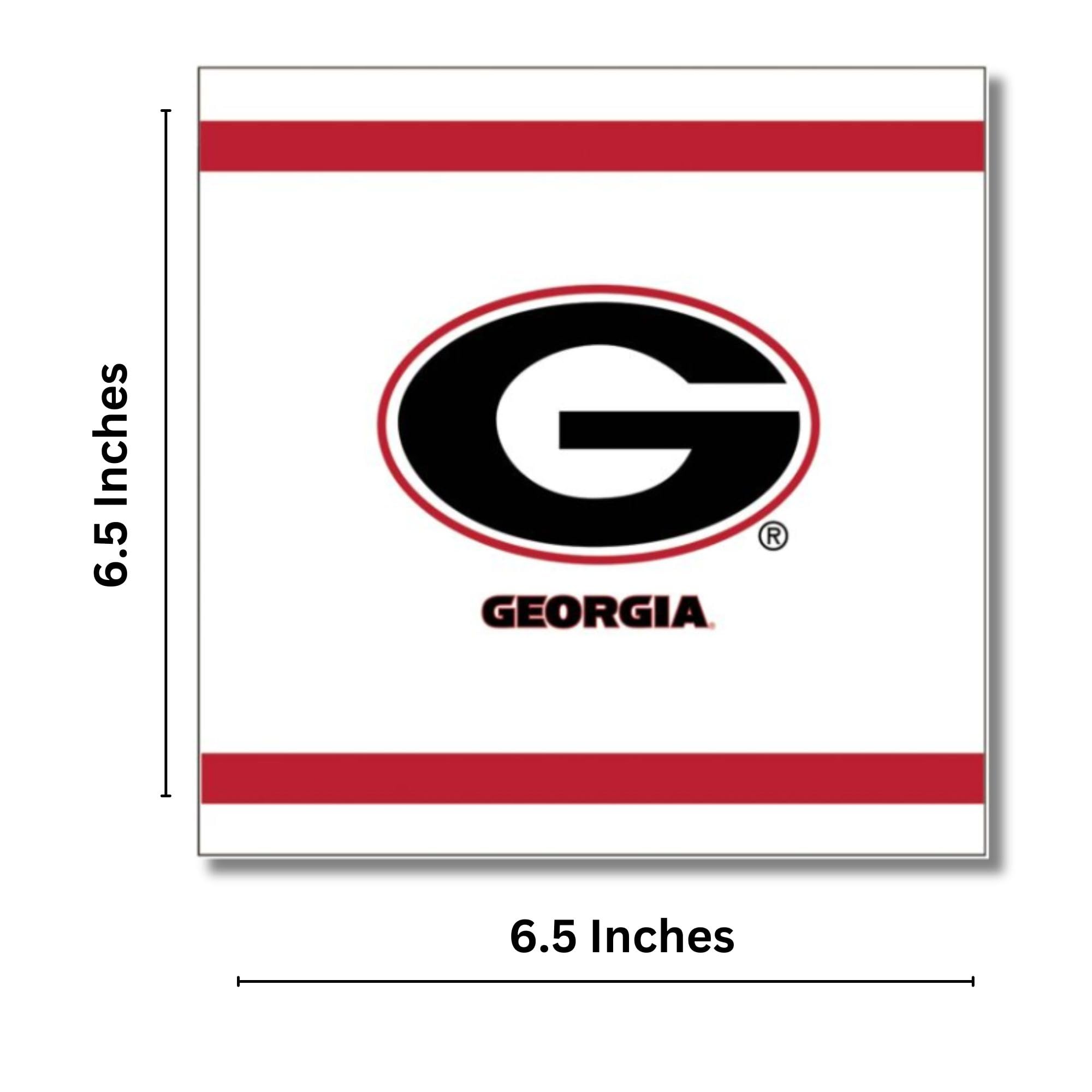 Georgia Bulldog Party Supplies 76 Pcs Complete University Set:Disposable Paper 9" Luncheon Plates,7" Dessert Plates,Large Napkins,20oz Plastic Cups. Bulk for 16 Guests.Tailgate,Football,Graduation