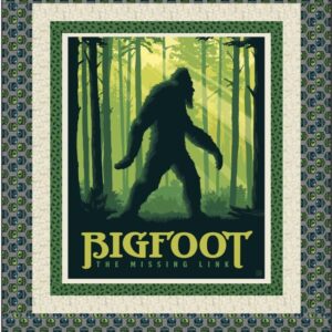 Riley Blake 36"" X 44"" Panel Bigfoot Legends of The National Parks The Missing Link Fantasy Cotton Fabric Panel (PD15063-PANEL), Green