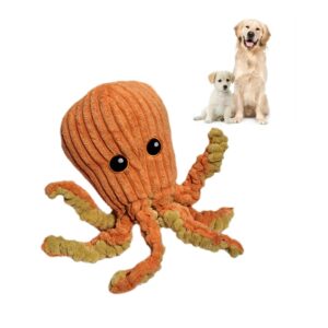 tifa lynn octopus dog toys/dog toys/puppy toys/dog toys for large dogs/dog chew toys/squeaky dog toys/durable dog toys/stuffed dog toys for small, medium, large dogs/crinkle dog toys (orange/yellow)