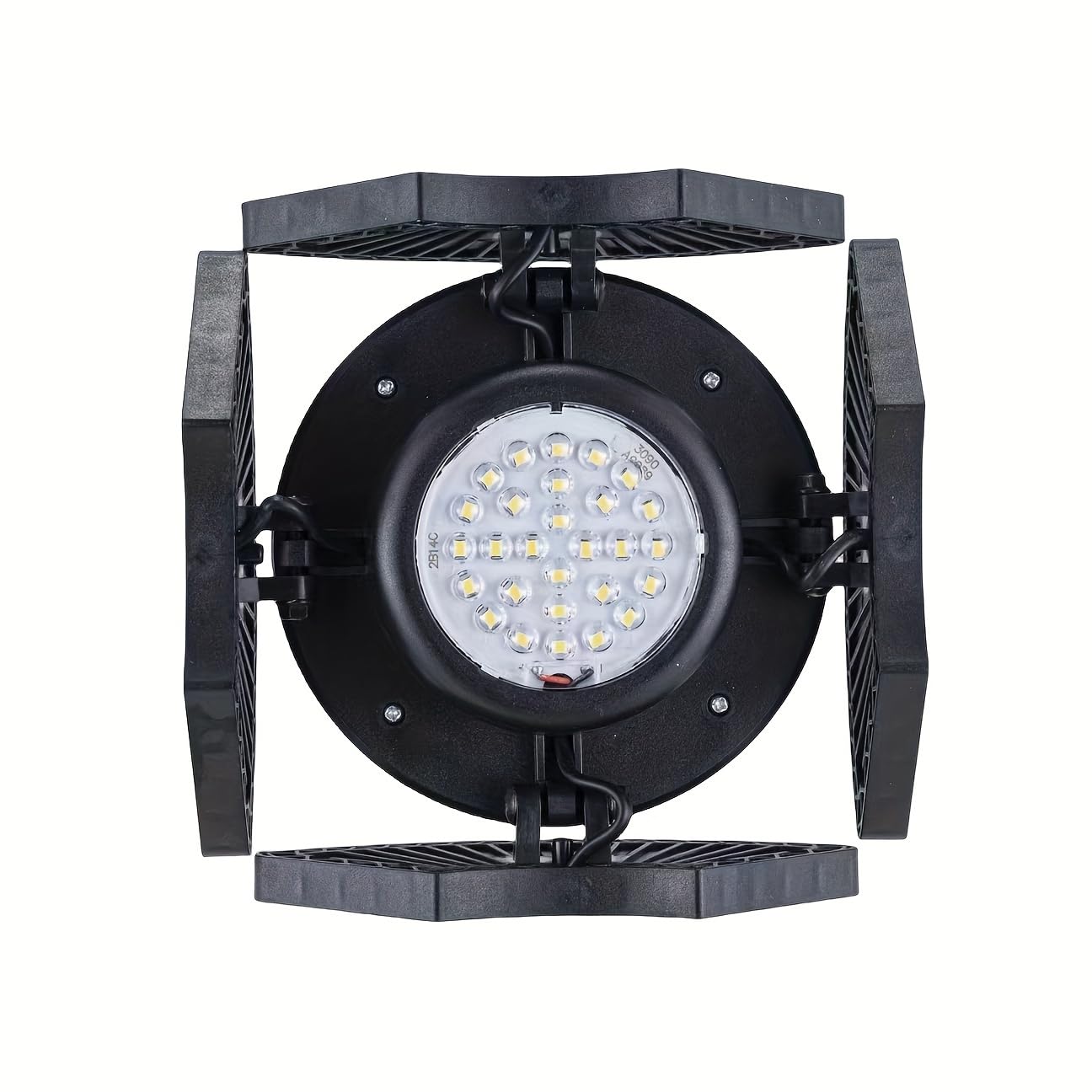 LED Garage Lights of Lens,300W Deformable Garage Ceiling Light 30000LM E26/E27 Basement Lights with 4+1 Adjustable LED Panels for Workshop, Shop, Garage, Warehouse(NO Motion Activated)