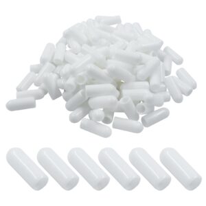 kyuionty 120pcs vinyl flexible rubber end caps, 5mm id bolt screw thread protectors (white)